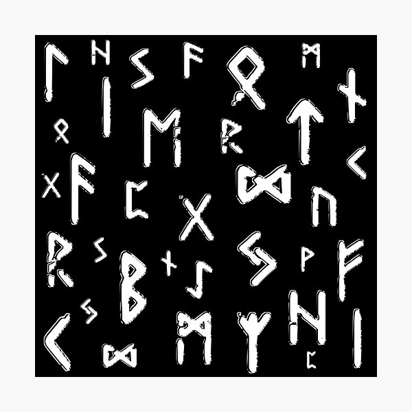 Lámina fotográfica «Alfabeto de Runas Vikingas Futhark Antiguo» de ...
