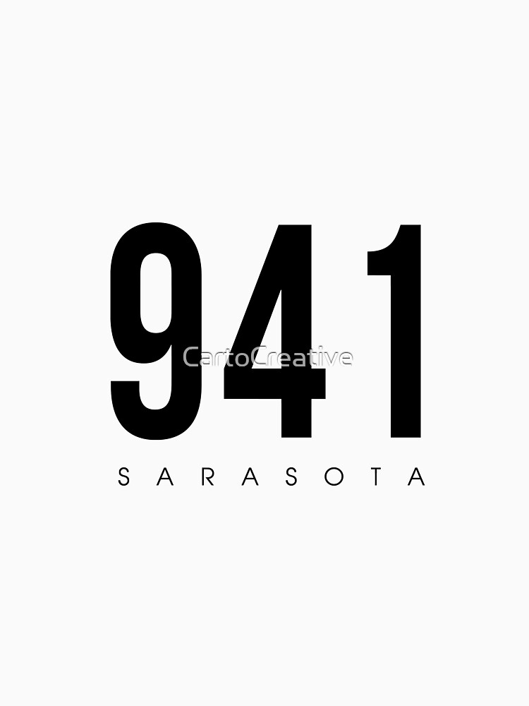 "Sarasota, FL - 941 Area Code design" T-shirt for Sale by CartoCreative ...