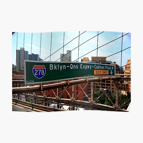 "Brooklyn Bridge Road Signs" Poster by Ffooter | Redbubble