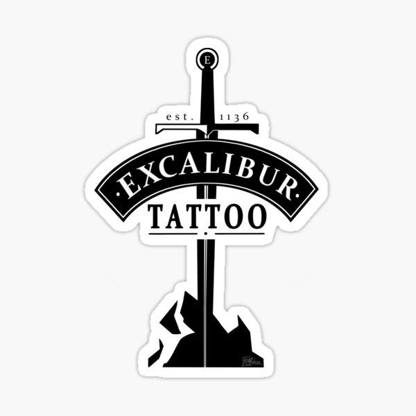 "Excalibur Tattoo" Sticker for Sale by ZombiePunkRat | Redbubble