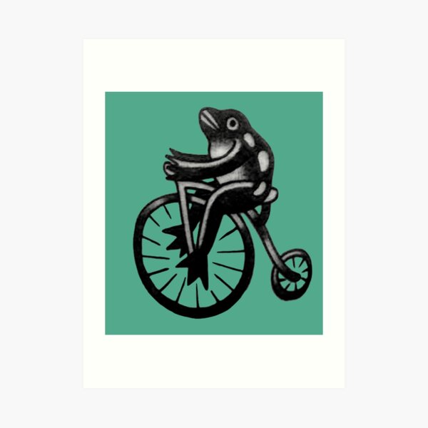 Frog Riding Bike Art Prints | Redbubble