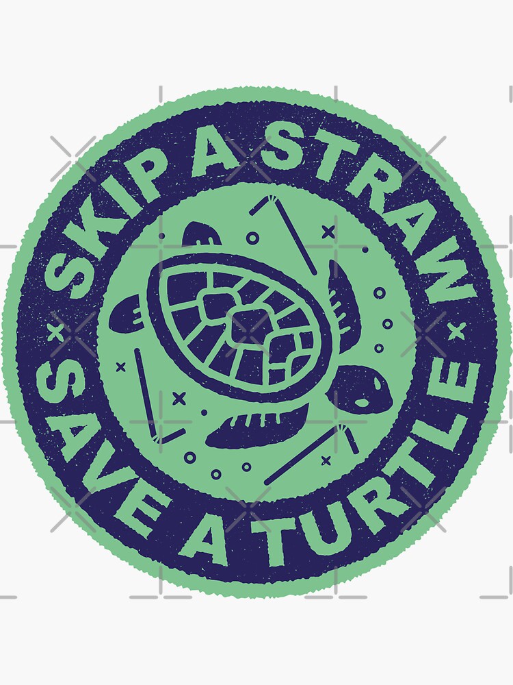 "Skip A Straw Save A Turtle - Love Turtles Logo" Sticker for Sale by ...