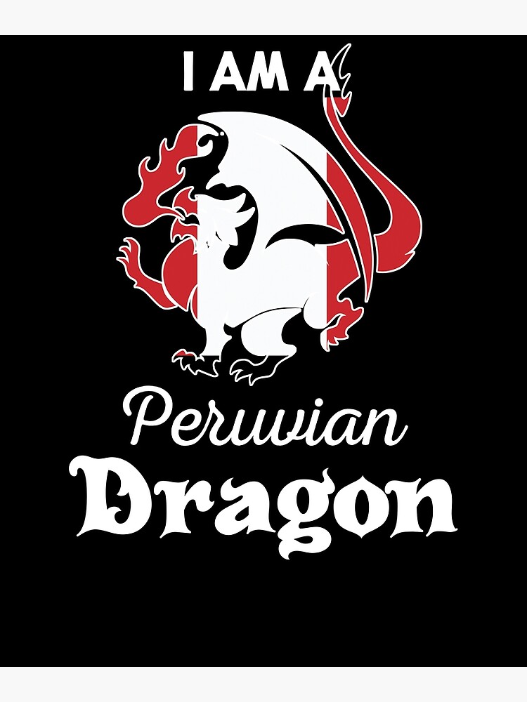 Lámina fotográfica «Dragón de la bandera peruana Perú» de countryflags ...