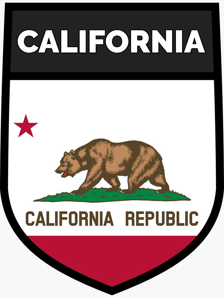 "CALIFORNIA BADGE" Sticker for Sale by dreamyguy | Redbubble