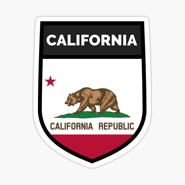 "CALIFORNIA BADGE" Sticker for Sale by dreamyguy | Redbubble