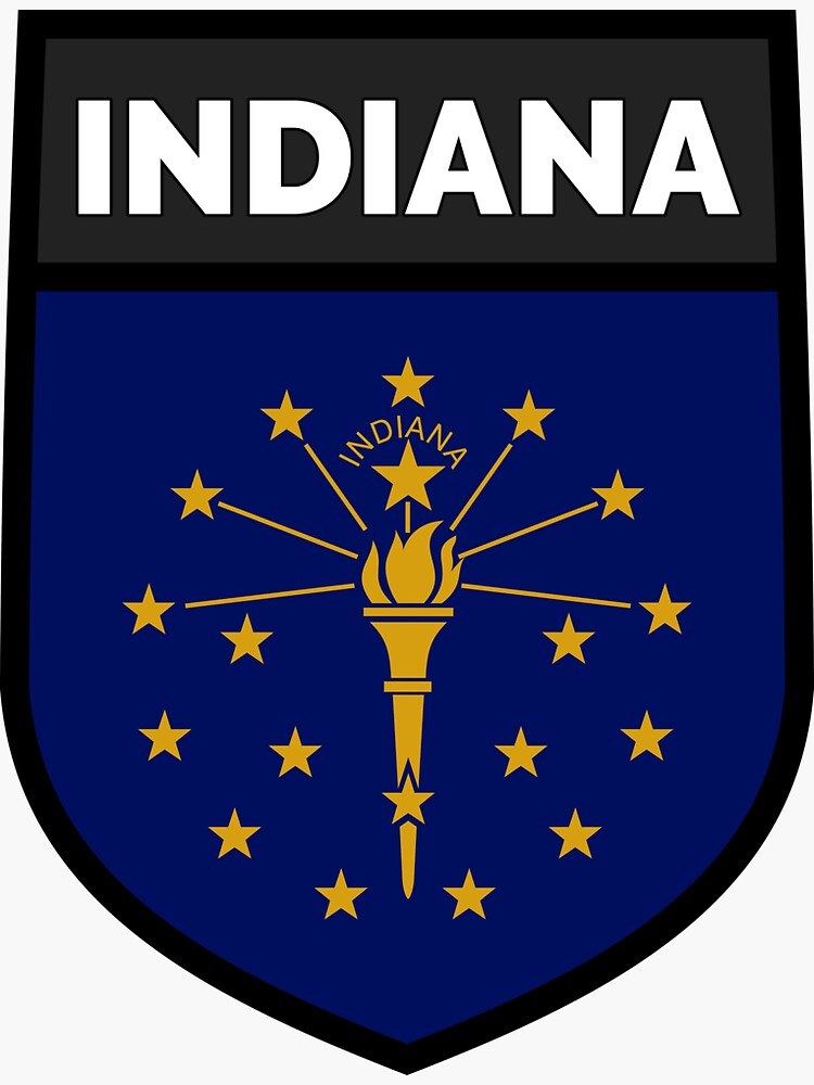 "INDIANA BADGE" Sticker by dreamyguy | Redbubble
