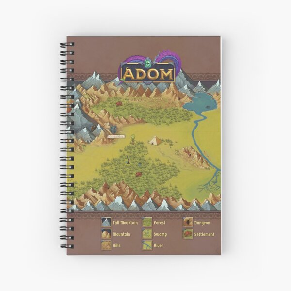 "ADOM map" Spiral Notebook for Sale by ADOMgame | Redbubble