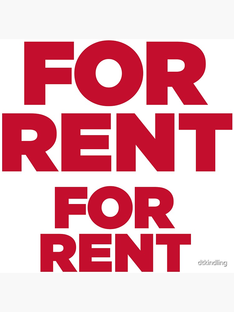 "FOR RENT" Sticker for Sale by dtkindling | Redbubble