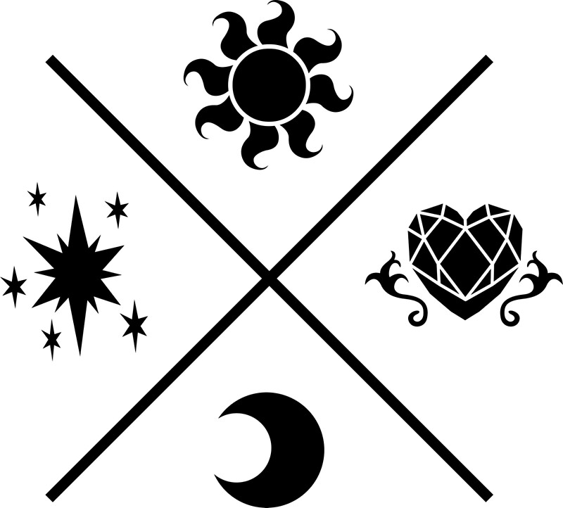 "MLP Princesses Symbols – Cutie Marks (black version)" by Drawirm ...