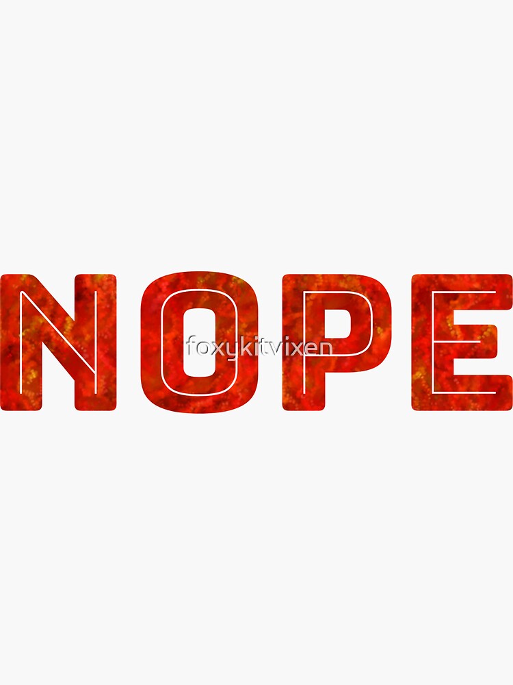 "Red nope" Sticker by foxykitvixen | Redbubble