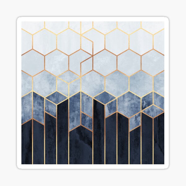 "Soft Blue Hexagons" Sticker by foto-ella | Redbubble