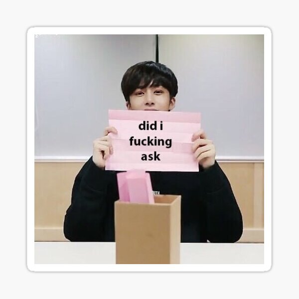 "Hyungwon Did I Ask" Sticker for Sale by chogiwhy | Redbubble