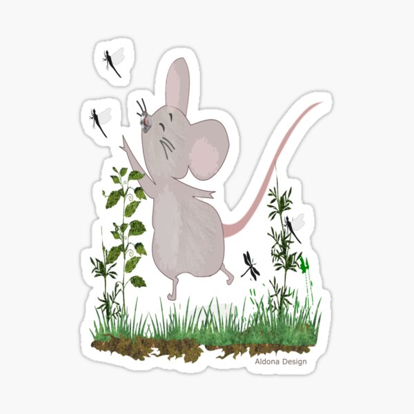 "Mouse & Dragonfly /Lace & Pearls " Sticker for Sale by aldona | Redbubble