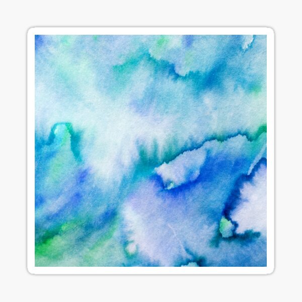"Watercolor texture - blue and turquoise" Sticker for Sale by ...