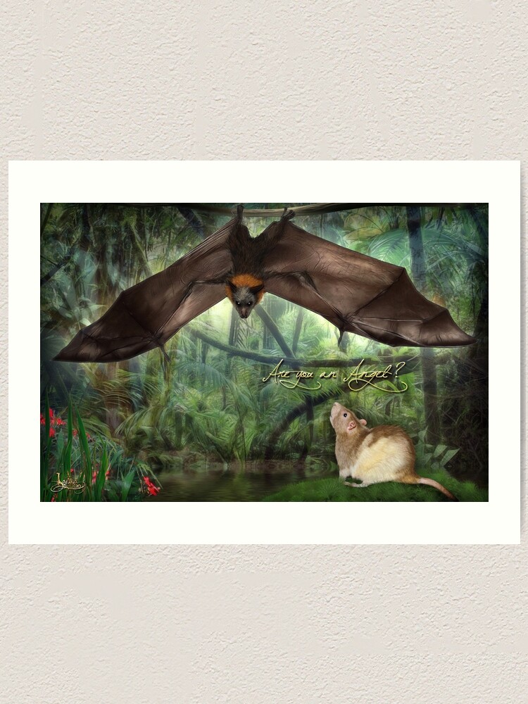 "Are You An Angel ? Rat to the Bat" Art Print for Sale by BabyBats ...