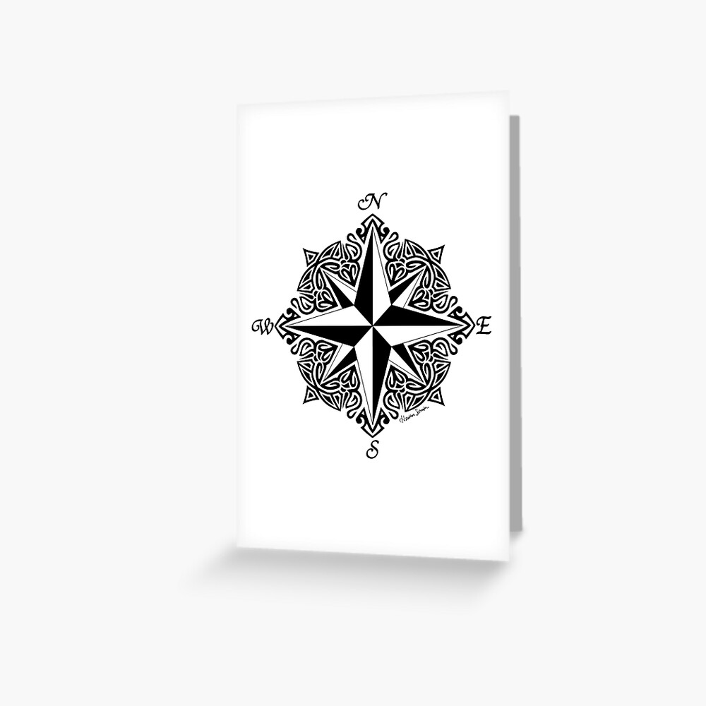 "Tribal Compass Rose" Greeting Card for Sale by artsytoo | Redbubble