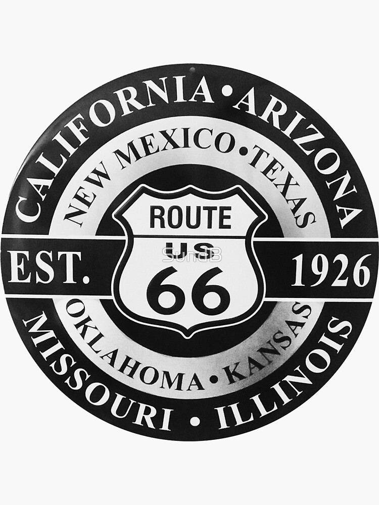 "Route 66" Sticker by SundB | Redbubble