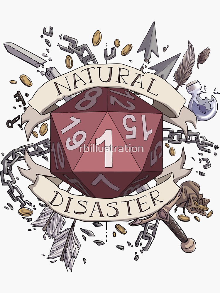"Natural Disaster" Sticker for Sale by rbillustration | Redbubble