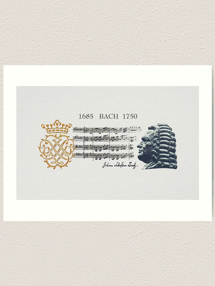 "Johann Sebastian Bach, with notes and monogram" Art Print for Sale by ...
