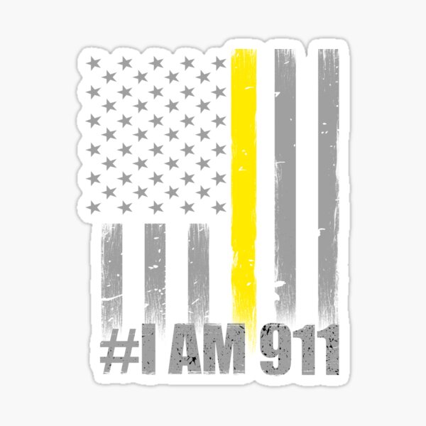 "911 Dispatcher Thin Gold Line Flag I Am 911" Sticker for Sale by ...