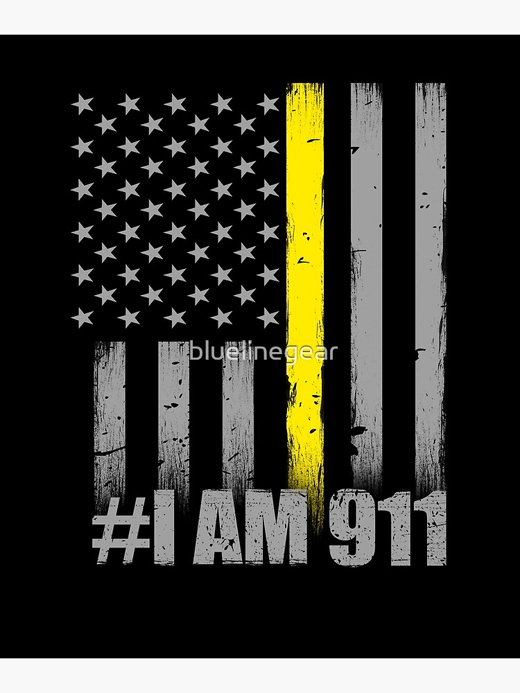 "911 Dispatcher Thin Gold Line Flag I Am 911" Art Print for Sale by ...