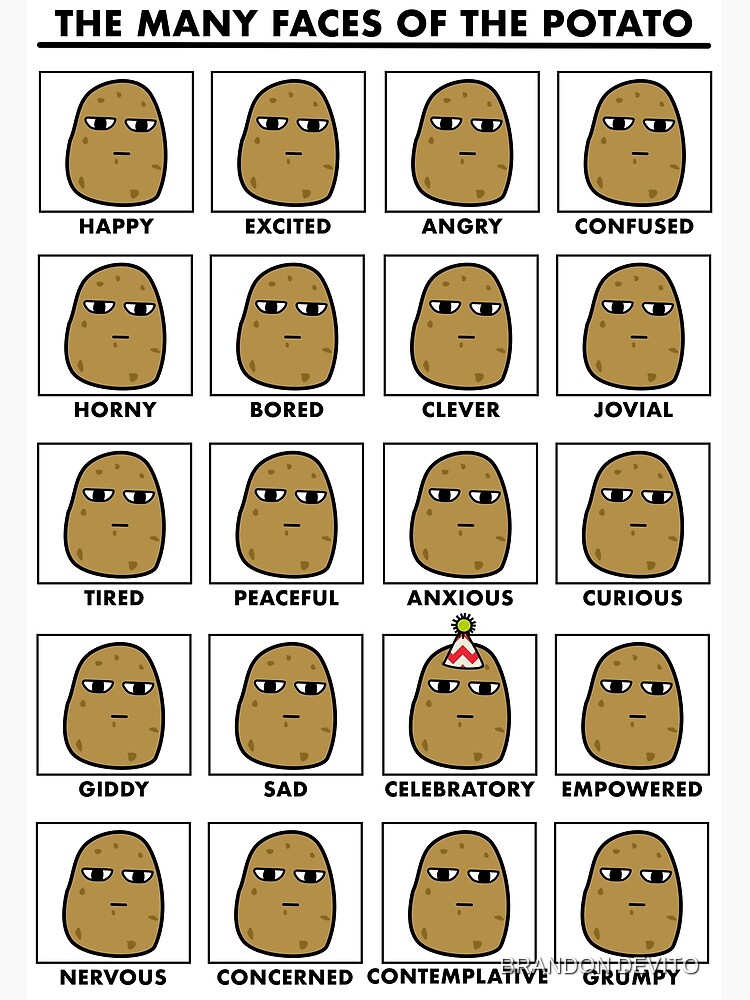 THE MANY FACES OF THE POTATO Premium Matte Vertical Poster sold by ...