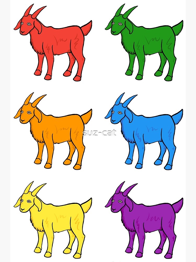 "Goat Sticker Pack Pattern" Poster for Sale by suz-cat | Redbubble