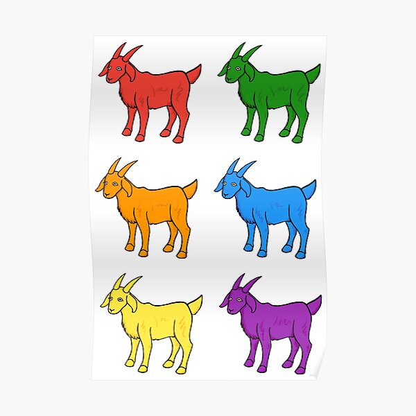 "Goat Sticker Pack Pattern" Poster for Sale by suz-cat | Redbubble