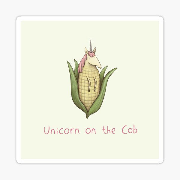 "Unicorn on the Cob" Sticker for Sale by Sophie Corrigan | Redbubble