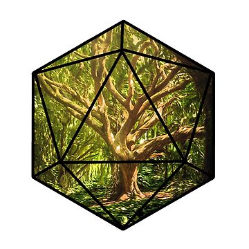 "D20 Fantasy Forest Tree - Druid" Sticker for Sale by guidingstar ...