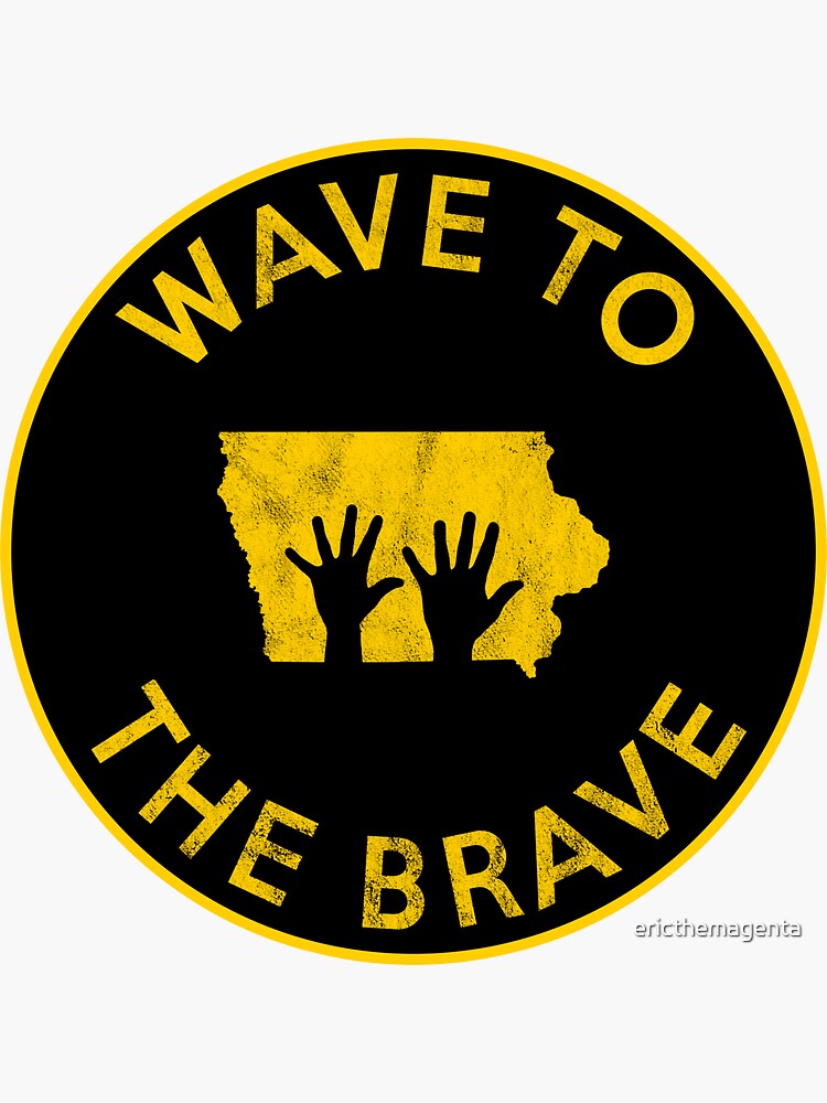 "Iowa Wave to the Brave Football Childrens Hospital Fan" Sticker for ...