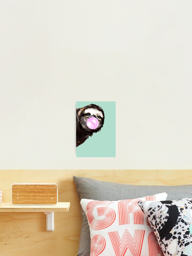 "Playful Sneaky Sloth with Bubble Gum" Photographic Print for Sale by ...