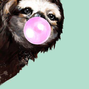 "Playful Sneaky Sloth with Bubble Gum" Photographic Print for Sale by ...