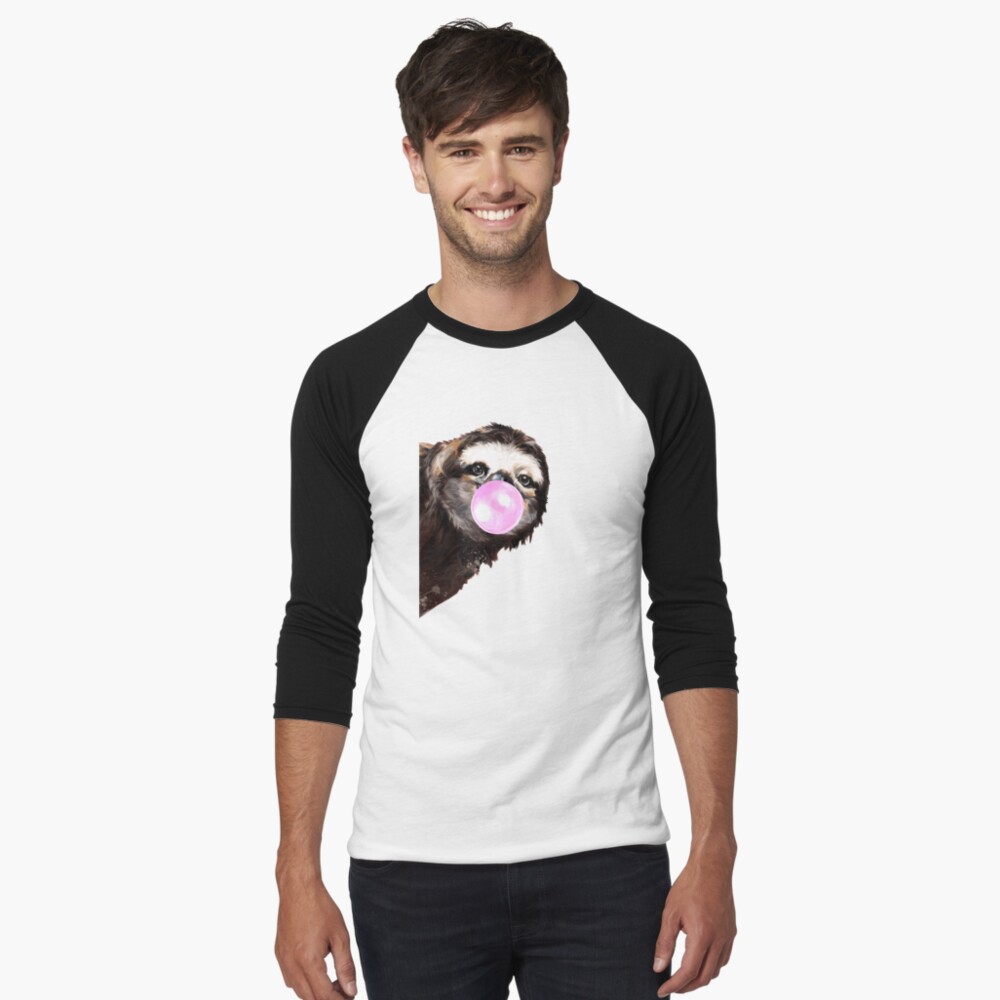 "Playful Sneaky Sloth with Bubble Gum" Photographic Print for Sale by ...