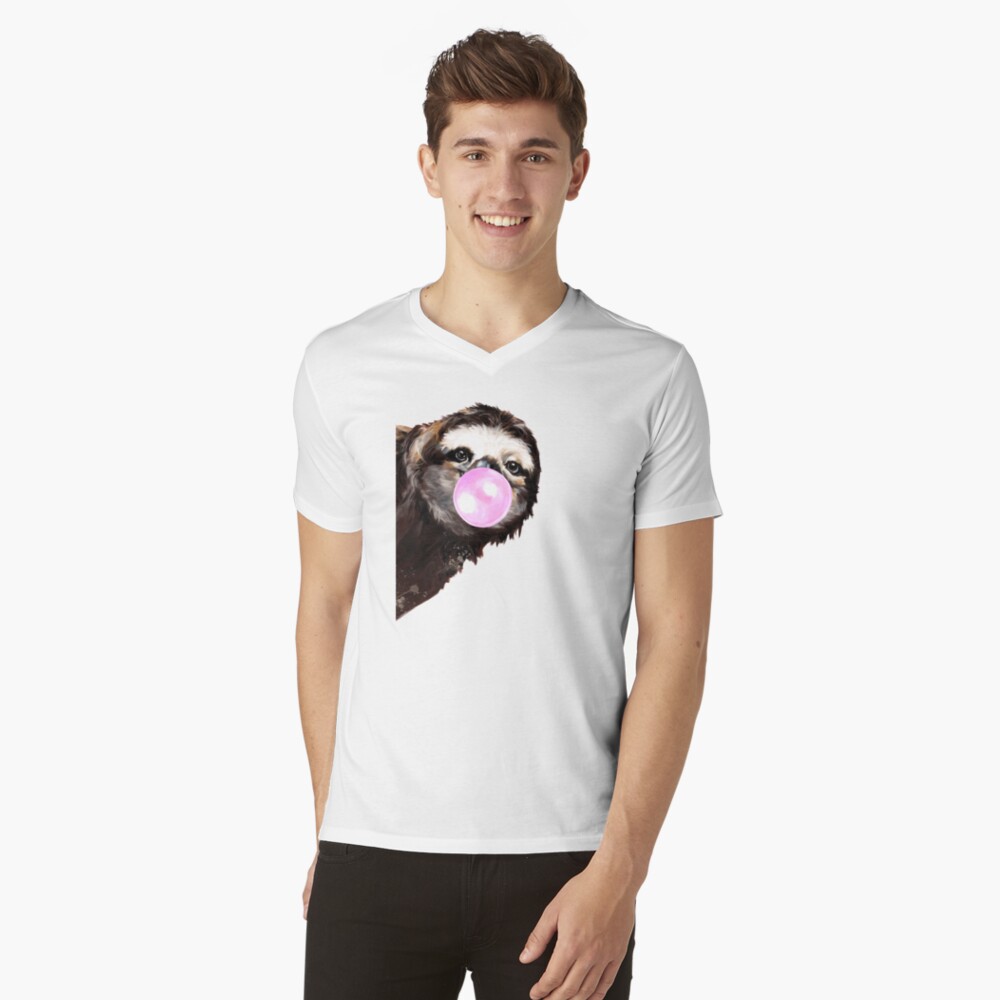 "Playful Sneaky Sloth with Bubble Gum" Photographic Print for Sale by ...