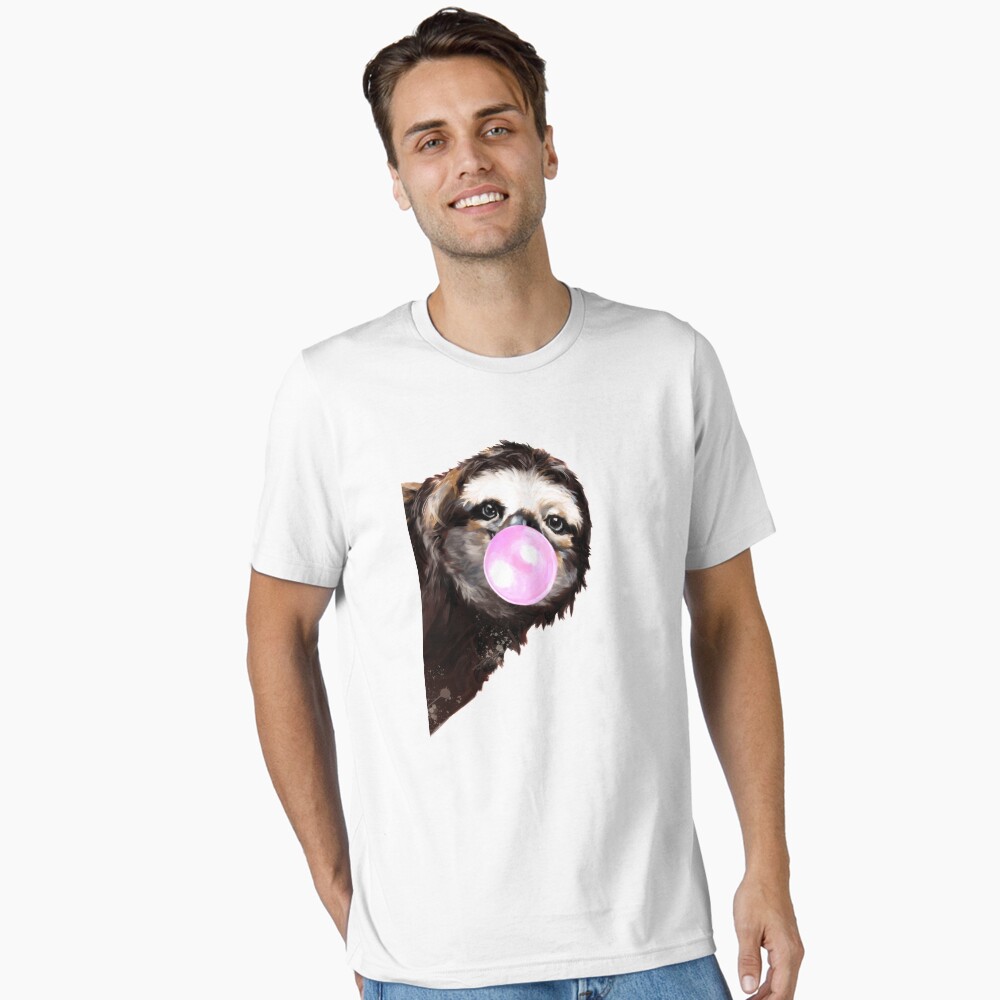 "Playful Sneaky Sloth with Bubble Gum" Photographic Print for Sale by bignosework | Redbubble