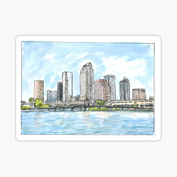 "Downtown Tampa Skyline" Sticker for Sale by lllgallery | Redbubble