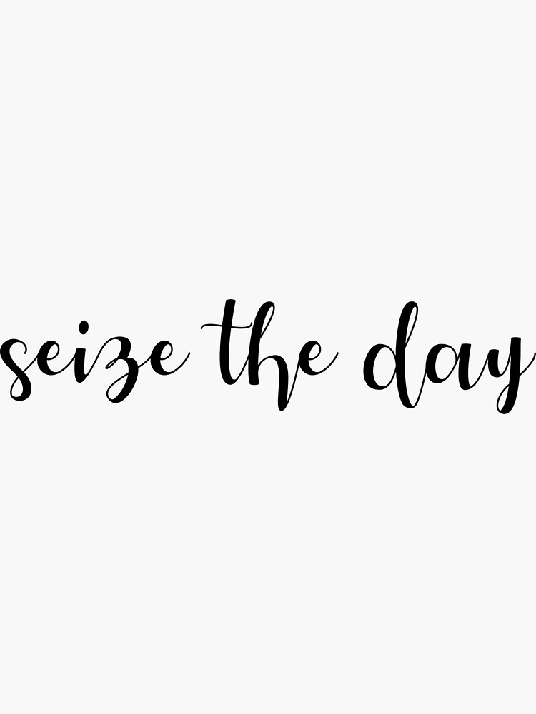 "seize the day" Sticker for Sale by bwaychrissy | Redbubble