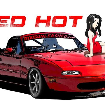 "Red Miata MX-5 with anime girl " Essential T-Shirt for Sale by ...