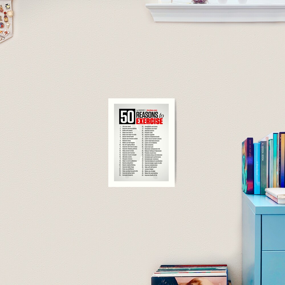 "50 Reasons To Exercise" Poster for Sale by superfitstuff | Redbubble