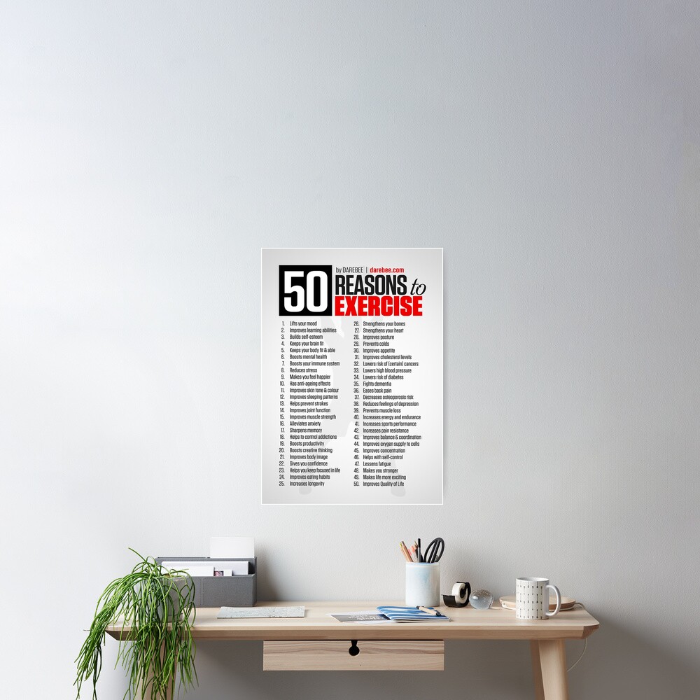 "50 Reasons To Exercise" Poster for Sale by superfitstuff | Redbubble