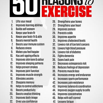 "50 Reasons To Exercise" Poster for Sale by superfitstuff | Redbubble