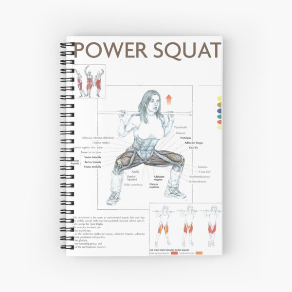 "Power Squat - Exercise Diagram" Journal for Sale by superfitstuff | Redbubble