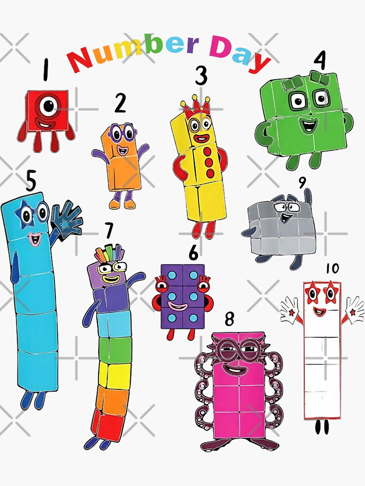 Numberblock Number Day Stickers for Sale | Redbubble
