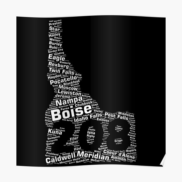 "Idaho Cities Design with 208 Area Code" Poster for Sale by shirtonaut ...