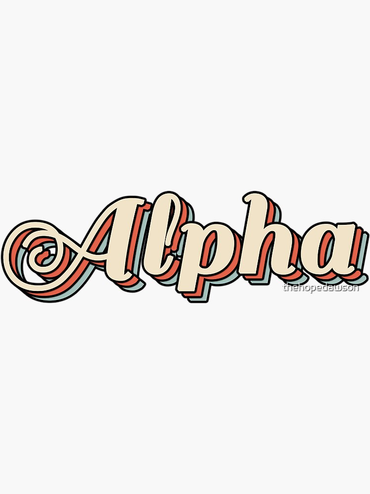 "Alpha retro sticker" Sticker for Sale by thehopedawson | Redbubble