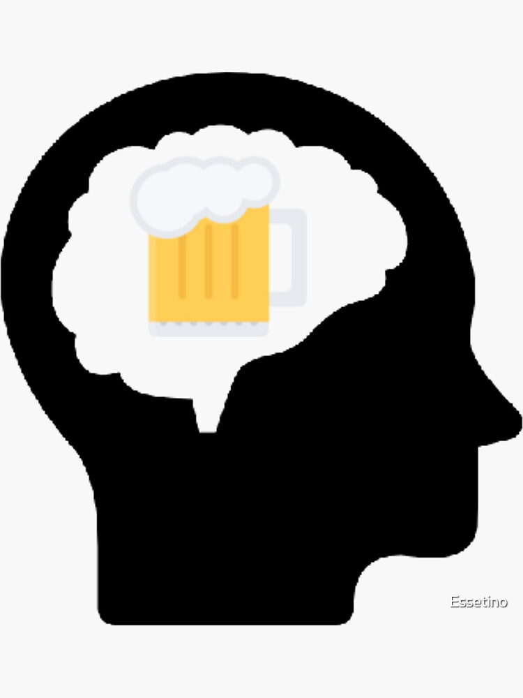 "Funny Beer on the Brain Beers Alcohol Lager Drinking " Sticker for ...