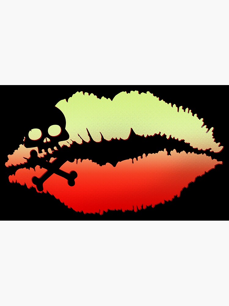 "Red Lip Skull" Poster by FinalLlama | Redbubble