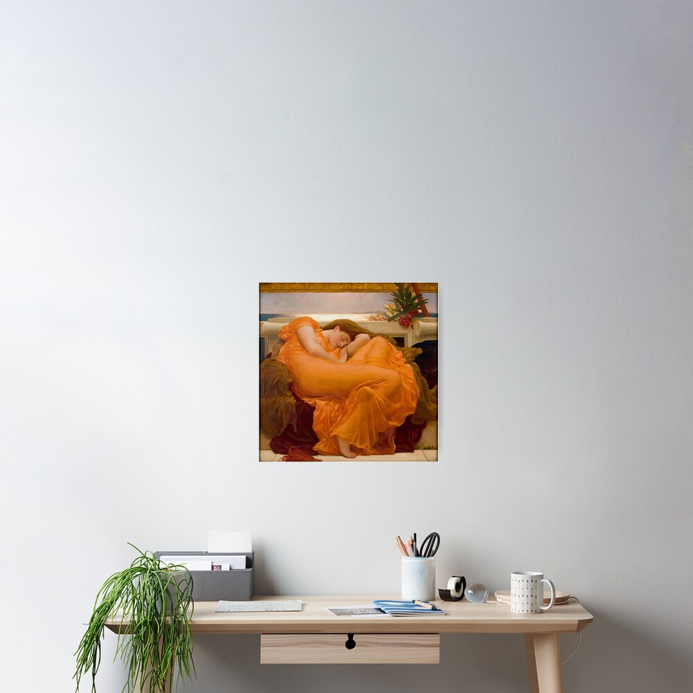 "Flaming June Oil Painting by Frederic Lord Leighton" Poster by ...