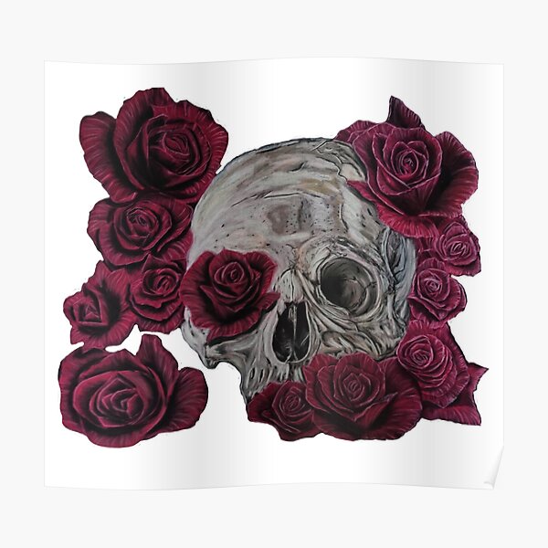 "skull & roses" Poster by cameleon974 | Redbubble